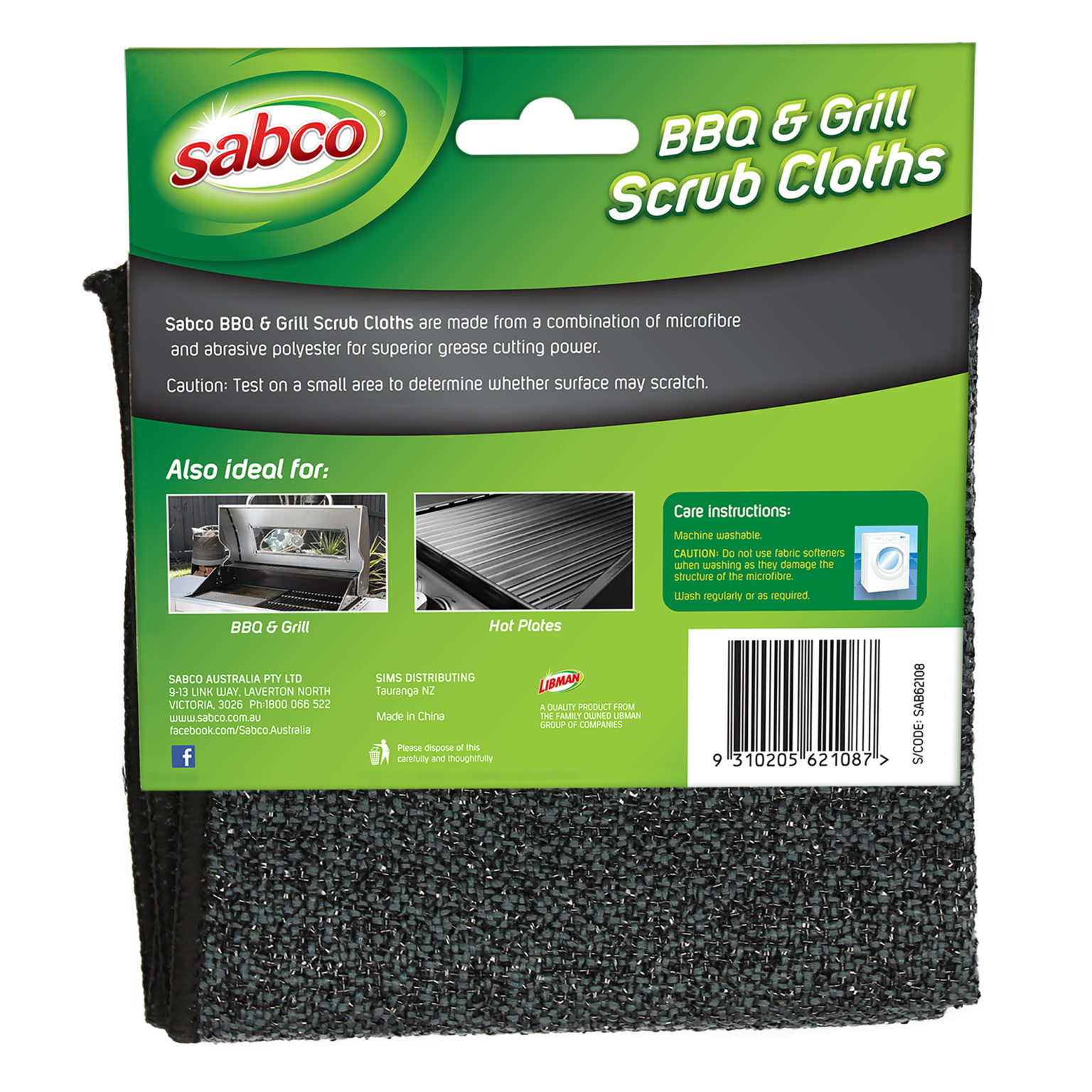 Buy Two Pack Grill & BBQ Cleaning Cloths - Sabco