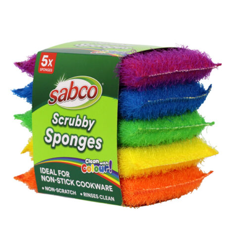 Clean with Colour Scrubby Sponges 5PK - Sabco