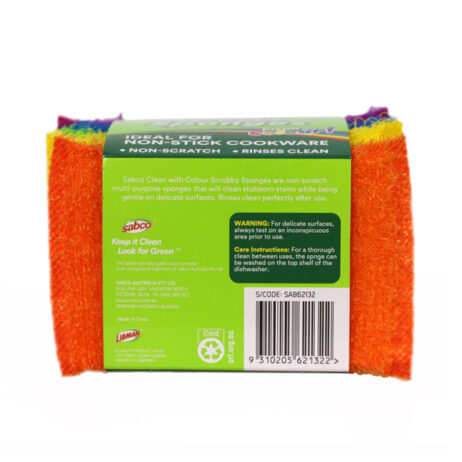 Clean with Colour Scrubby Sponges 5PK - Sabco