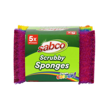 Clean with Colour Scrubby Sponges 5PK - Sabco