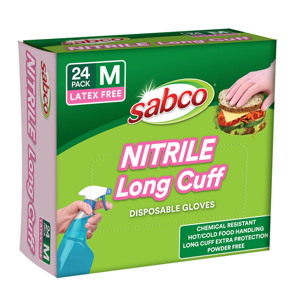 Nitrile Long Cuff Gloves 24PK - Sabco