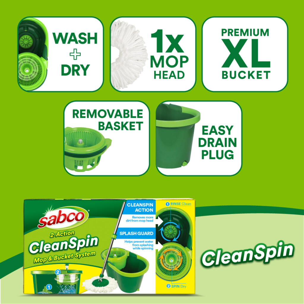 Buy Smart Spin Mop Set, Bucket & Mop - Sabco